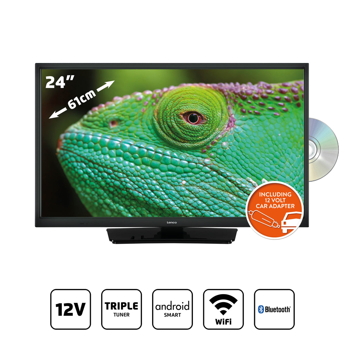 Lenco - 24 tommer Smart HD LED TV Bluetooth® 12V - LED-2463BK